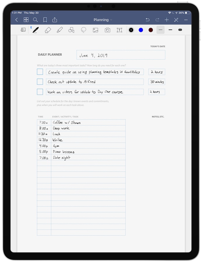 How To Use Custom Planning Templates Inside Of GoodNotes The Sweet Setup