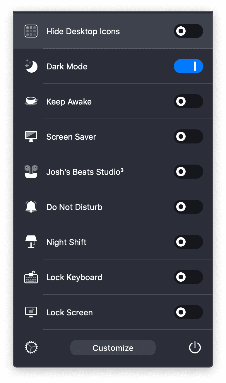One Switch Is The Menu Bar App For Quickly Toggling Tedious Settings